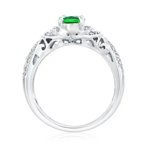 SOUZANA BY SUZY LEVIAN 18k White Gold Tsavorite Garnet And Diamond Ring