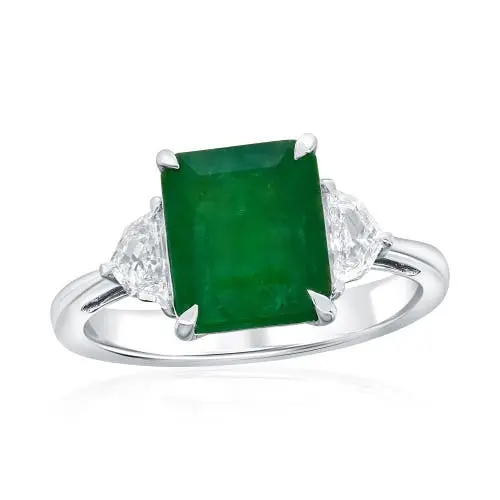 SOUZANA BY SUZY LEVIAN 14k White Gold Emerald And Diamond Ring - Green