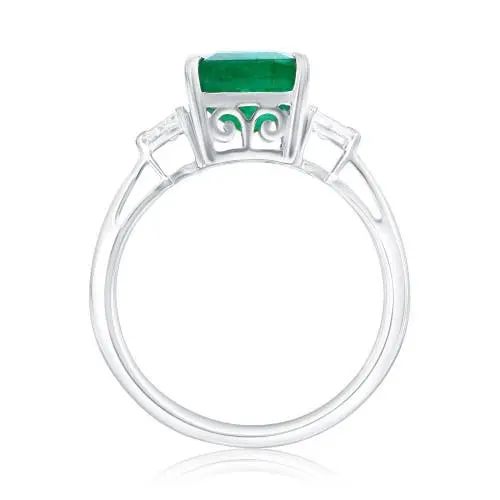 SOUZANA BY SUZY LEVIAN 14k White Gold Emerald And Diamond Ring