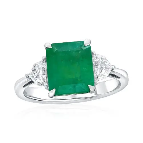 SOUZANA BY SUZY LEVIAN 14k White Gold Emerald And Diamond Ring - Green