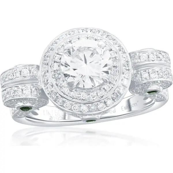 SOUZANA BY SUZY LEVIAN 14k White Gold Diamond And Diamond Ring - Green