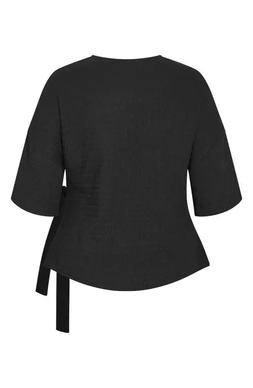 City Chic Brianna Texture Side Tie Top