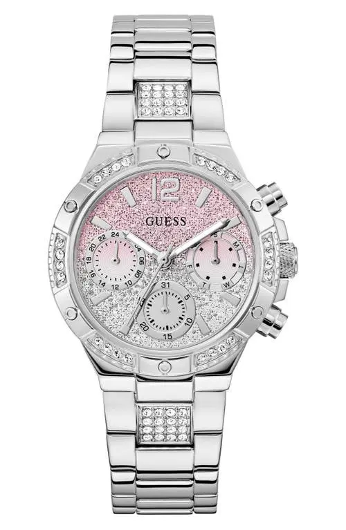 Guess Silvertone Multifunction Bracelet Watch - Ombre