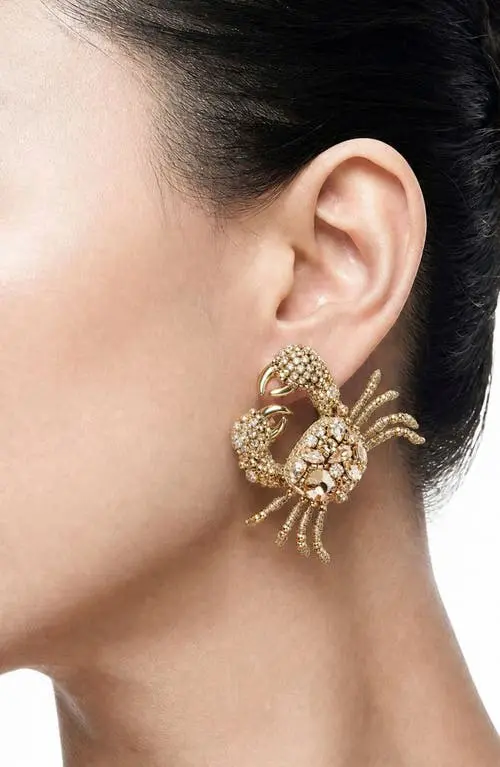 Deepa Gurnani Crab On Ice Post Earrings