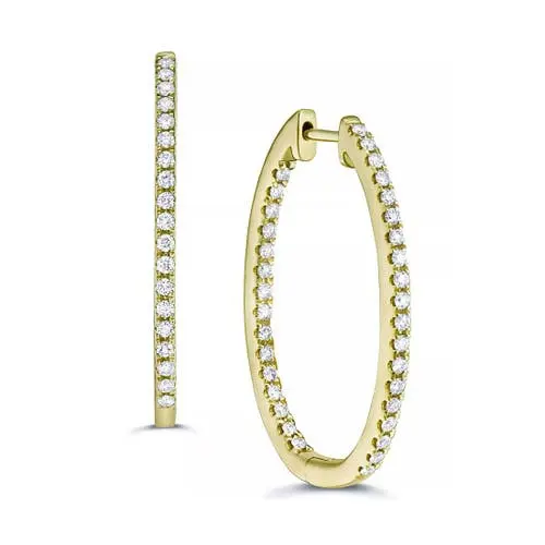 SOUZANA BY SUZY LEVIAN 14k Gold Diamond Hoop Earrings - Yellow Gold