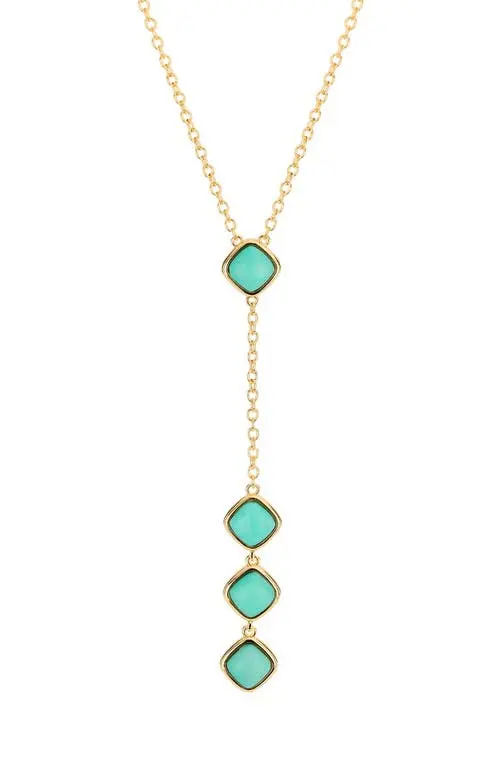 ATHRA LUXE Y-necklace With Square-cut Stones - Gold
