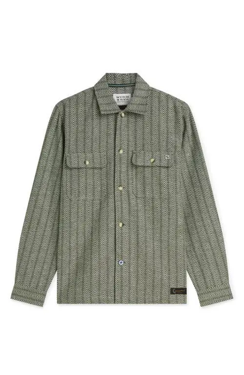 Scotch & Soda Herringbone Jacquard Relaxed Fit Shirt