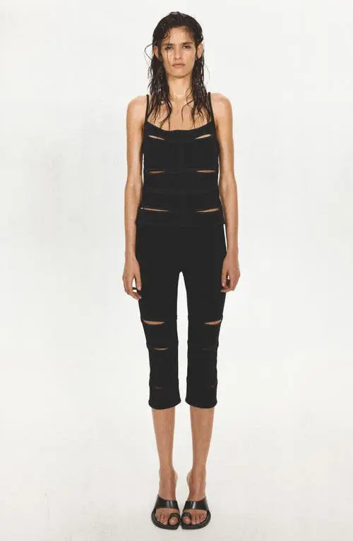 Mango Cutout Capri Leggings