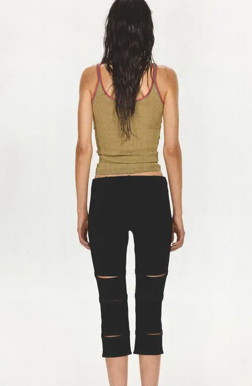Mango Cutout Capri Leggings