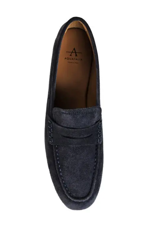 Aquatalia Ellis Penny Loafer - Navy Suede