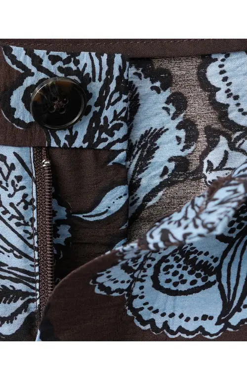 Mango Pleated Floral Shorts