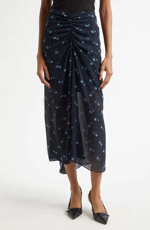 Veronica Beard Limani Ruched Midi Skirt