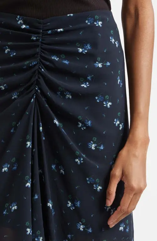Veronica Beard Limani Ruched Midi Skirt
