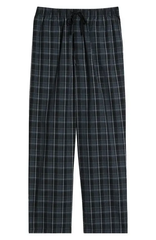 Majestic International Stormy Plaid Woven Cotton Lounge Pants - Charcoal