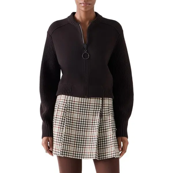 Akris Milano Knit Bomber Cardigan
