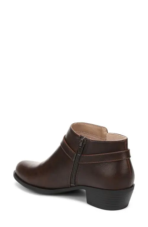 LIFESTRIDE Ada Faux Leather Ankle Bootie - Brown