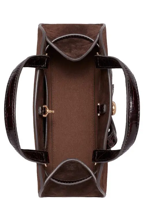 Tory Burch Small Romy Suede Bauletto Bag - Dark Cocoa