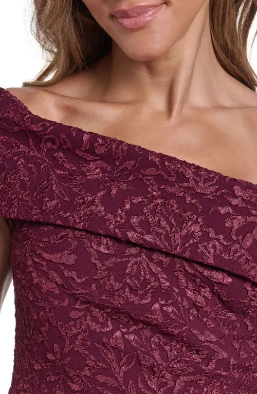Eliza J One-shoulder Floral Jacquard Sheath Dress