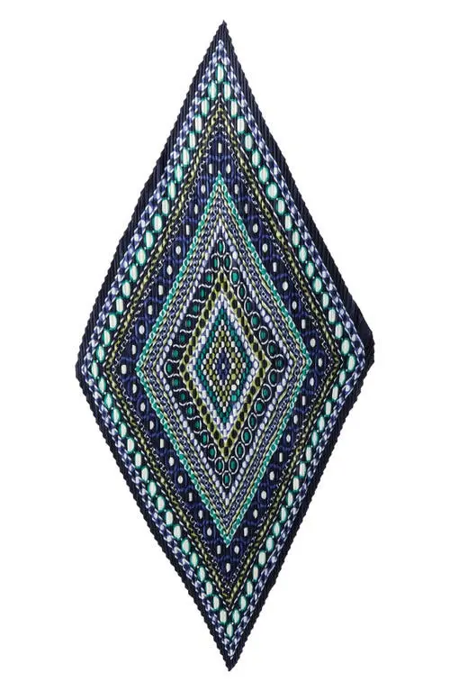 Echo Pleated Dots On Dots Diamond Silk Scarf - Navy