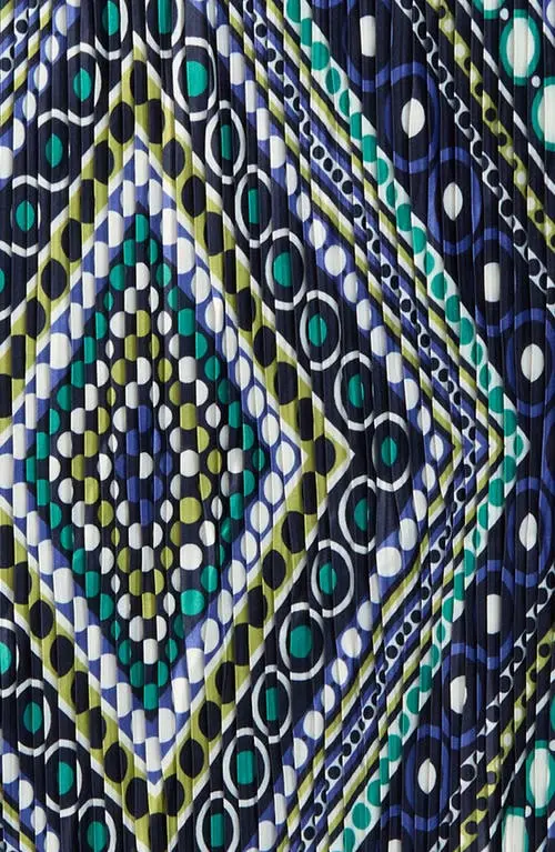 Echo Pleated Dots On Dots Diamond Silk Scarf - Navy