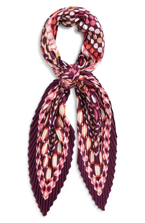 Echo Pleated Dots On Dots Diamond Silk Scarf - Winetasting
