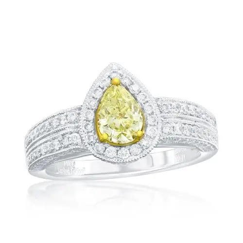 SOUZANA BY SUZY LEVIAN 14k White & Gold Diamond Ring - Yellow