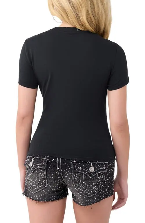 True Religion Embellished Logo Crewneck T-shirt - Jet Black