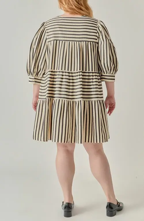 English Factory Striped Tiered Minidress