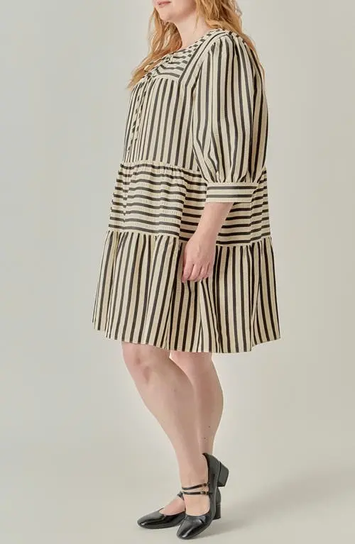 English Factory Striped Tiered Minidress