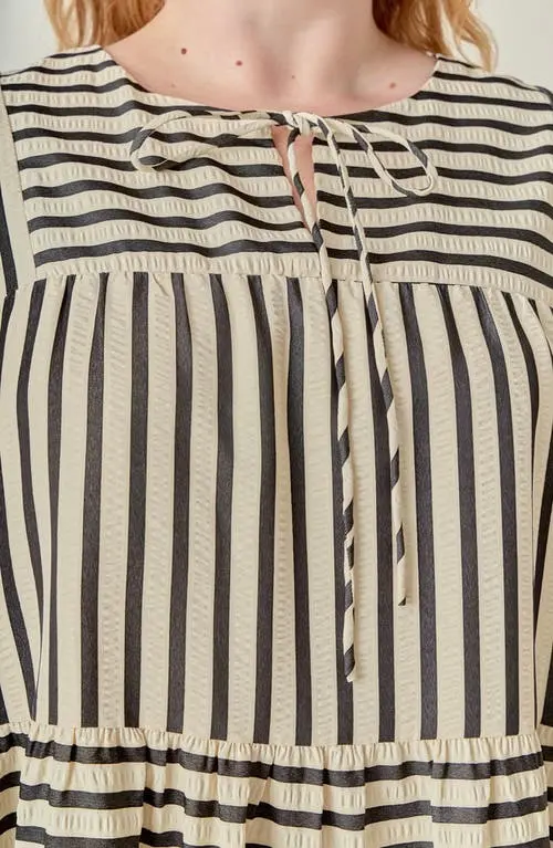 English Factory Striped Tiered Minidress
