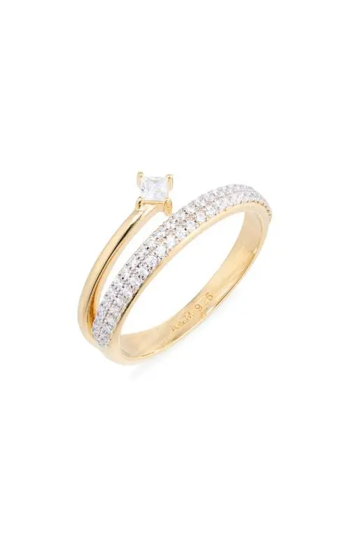 ASTRID & MIYU Pavé Cubic Zirconia Illusion Ring - Gold