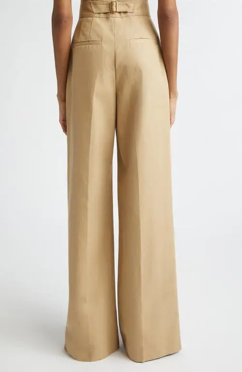 Carolina Herrera Diane Backstrap High Waist Wide Leg Pants