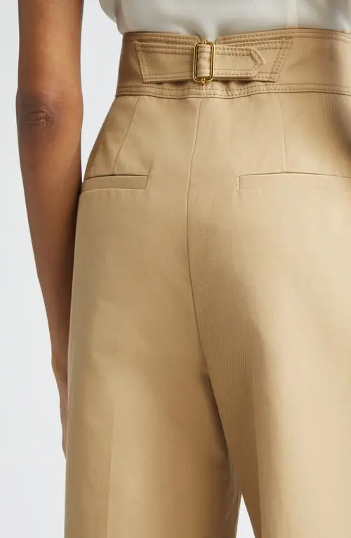 Carolina Herrera Diane Backstrap High Waist Wide Leg Pants