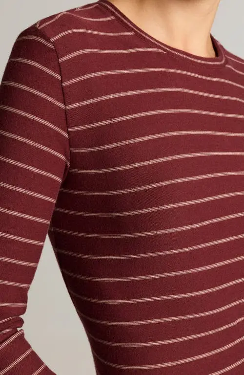 Vince Striped Long Sleeve Cotton Crewneck Top
