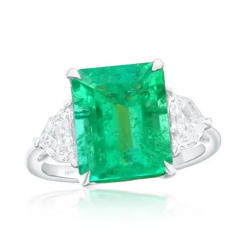 SOUZANA BY SUZY LEVIAN 14k White Gold Emerald And Diamond Ring - Green
