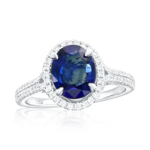SOUZANA BY SUZY LEVIAN 14k White Gold 2.00ct Sapphire & 0.75cttw Diamond Ring - Blue