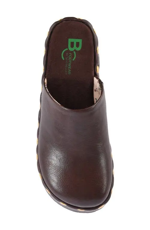 Bc Footwear Faux Leather Platform Clogs With Stud Detailing - Chocolate