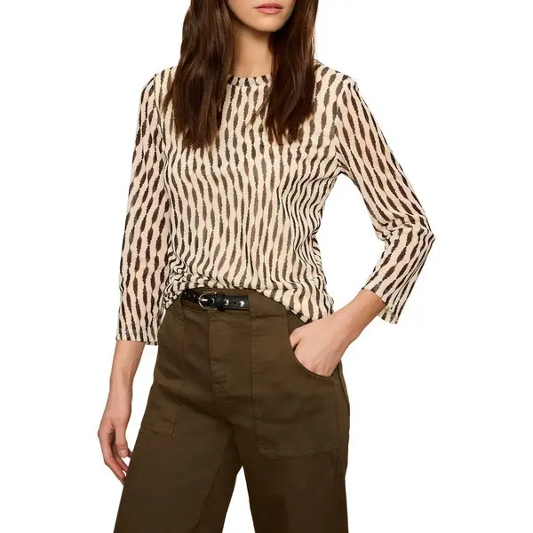 Sanctuary Print Mesh Top - Inkblot