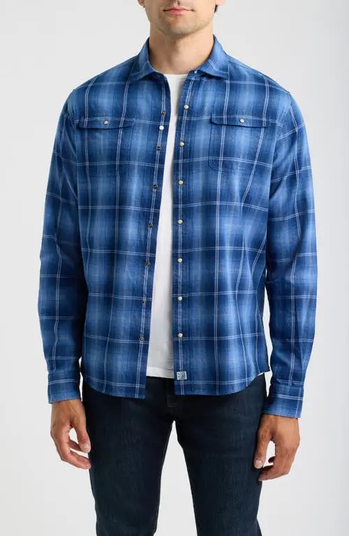 Johnnie-o Snap Indigo Plaid Cotton Shirt