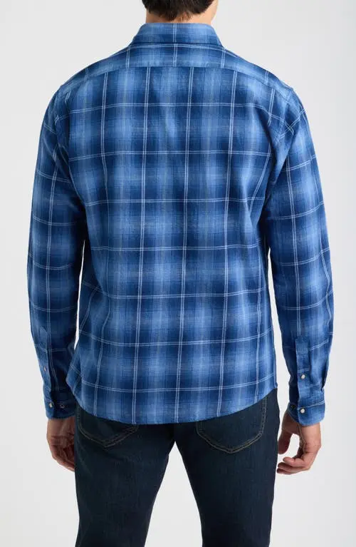 Johnnie-o Snap Indigo Plaid Cotton Shirt