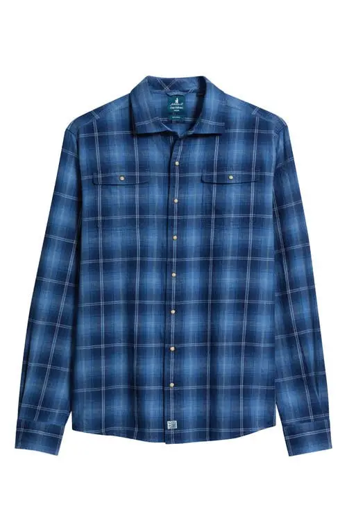 Johnnie-o Snap Indigo Plaid Cotton Shirt