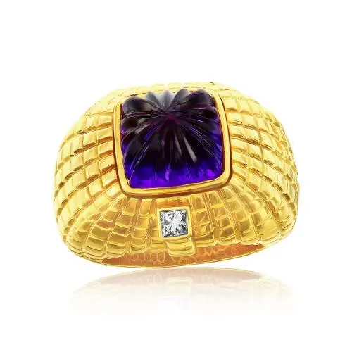 SOUZANA BY SUZY LEVIAN 14k Gold Amethyst And Diamond Ring - Yellow