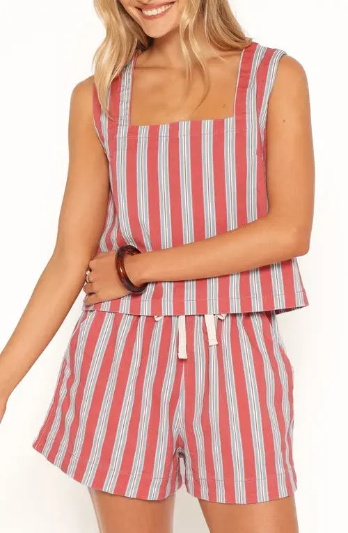 PETAL & PUP Marinda Striped Square Neck Cotton Top