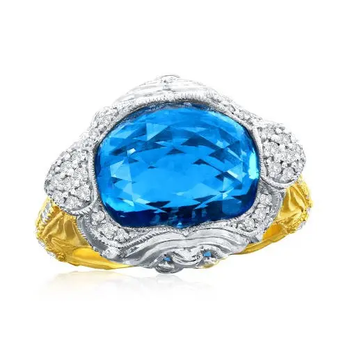 SOUZANA BY SUZY LEVIAN 18k Gold London Topaz & Diamond Ring - Blue