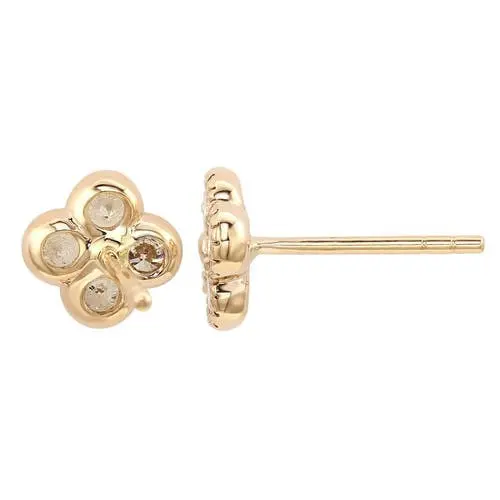 SOUZANA BY SUZY LEVIAN 14k 7/10 Cttw Diamond Clover Stud Earrings - Yellow Gold