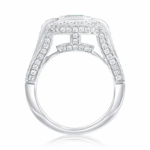 SOUZANA BY SUZY LEVIAN 14k White Gold 1.02ct Emerald And 1.13cttw Diamond Ring