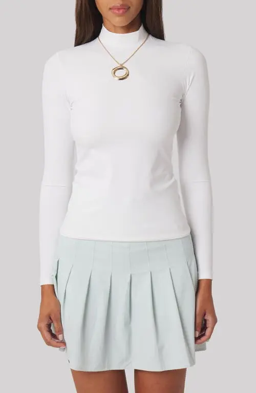 WILLIAMS ATHLETIC CLUB Noelle Performance Mock Neck Top - White