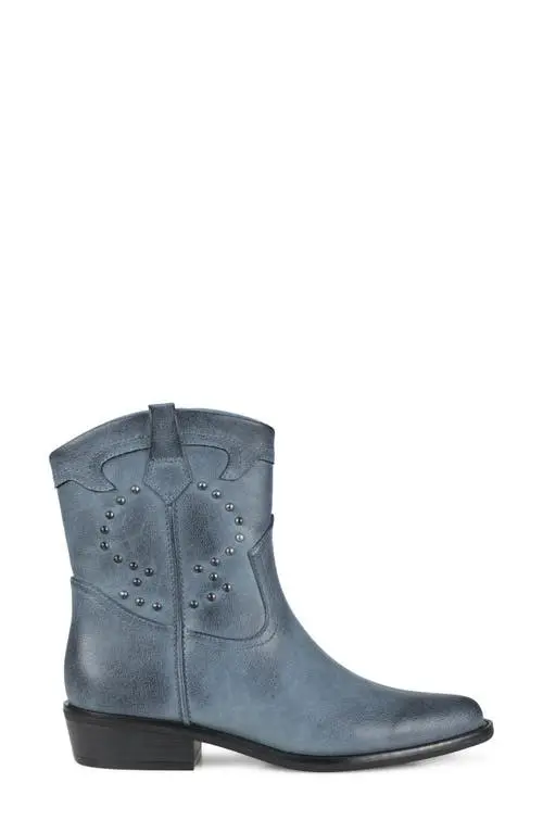 BARETRAPS Nova Western Ankle Boots With Stud Embellishments - Navy