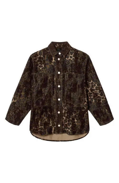ALLSAINTS Eden Flock Leopard Print Shirt