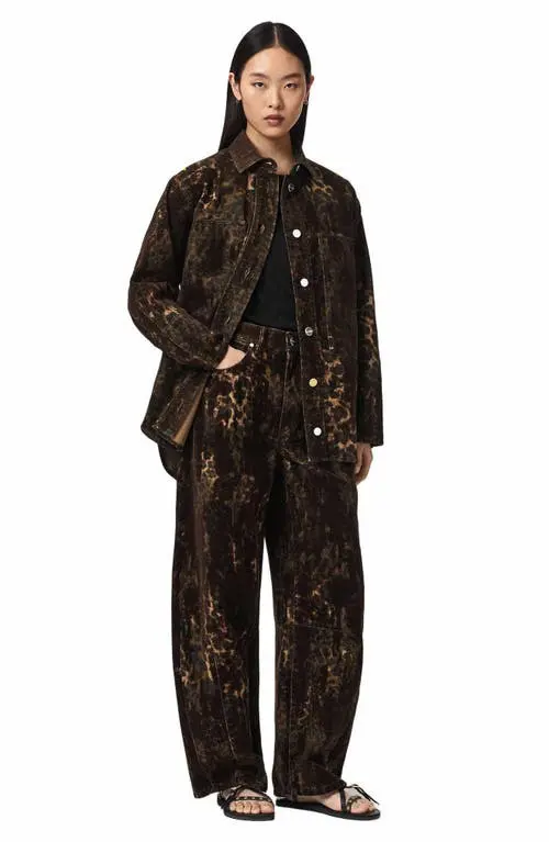 ALLSAINTS Eden Flock Leopard Print Shirt